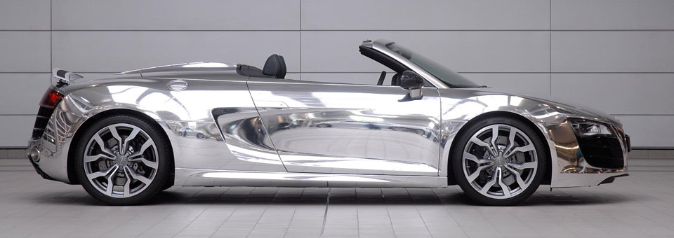 Chrome Audi R8 Spyder to be auctioned at Elton's party